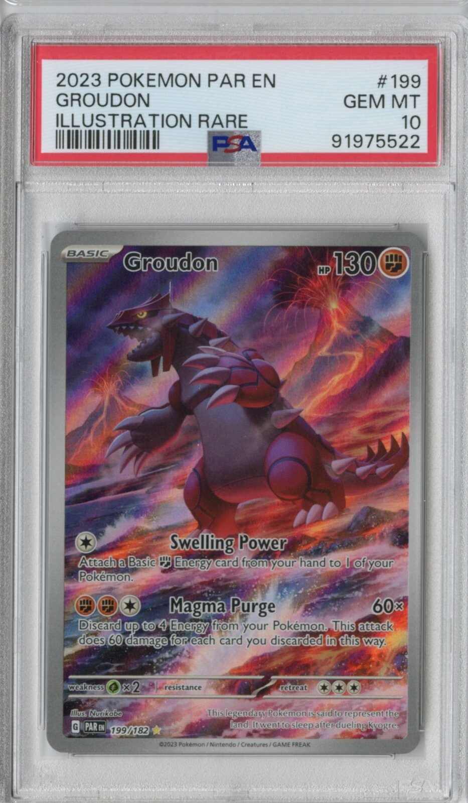 Groudon 2023 Scarlet & Violet: Paradox Rift #199/182 Illustration Rare ...