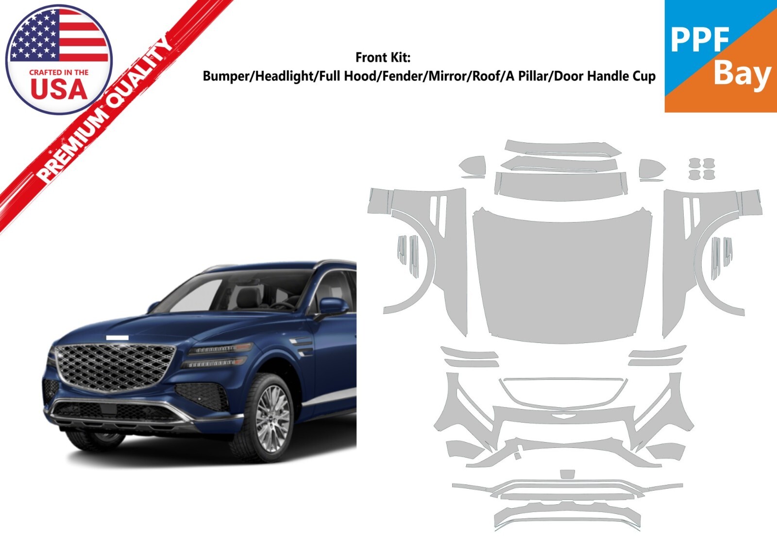 For Genesis GV80 2025 Front Paint Protection Film PreCut Kit PPF | eBay