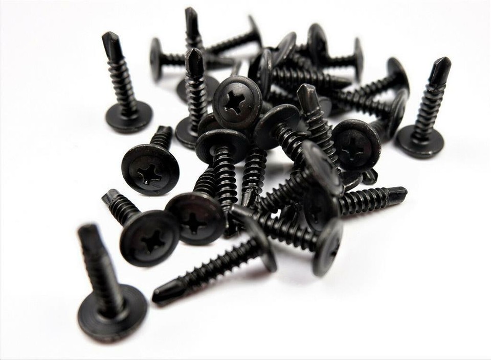 BLACK SELF DRILLING CAR INTERIOR PANEL SCREWS WINDOW FRAME SELF TAPPING ...