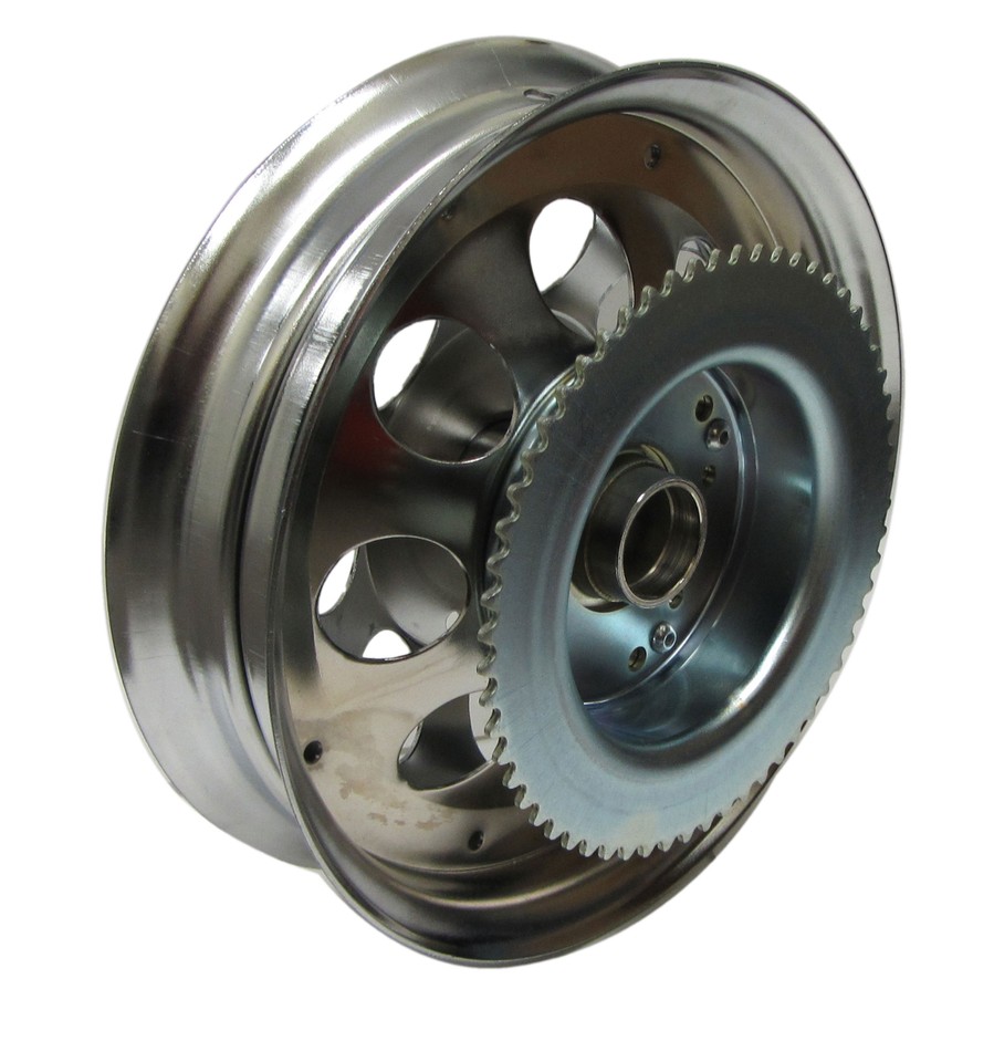 3.50 x 10 Mini Bike Rear Tire Kit Chrome Plated Drive Wheel Teeth 60T ...