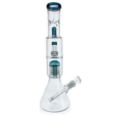 16'' Heavy Glass Bong 2.4 lb Smoking Hookah Percolate Water Pipe 14mm ...