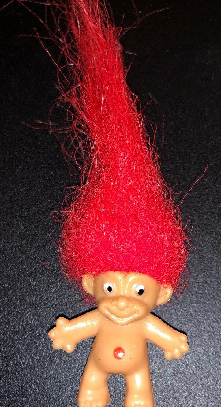 Vintage Tiny 1” Troll Red Hair Necklace Access | eBay