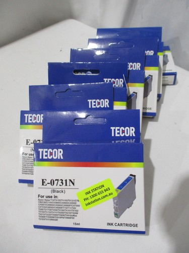 7 x TECOR Ink Cartridges E-0731N - suitable for Epson Stylus TX300F ...