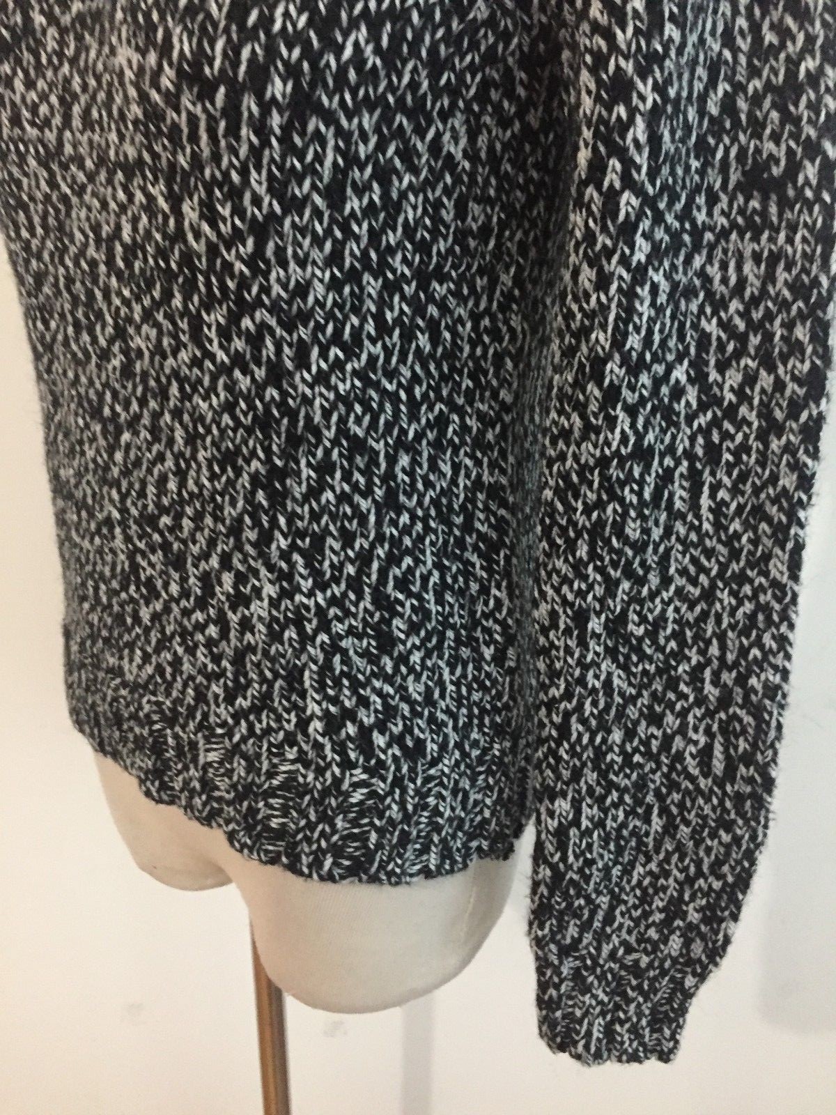 Ann Taylor Factory Store Crewneck Ragg Sweater Black & White Size XS | eBay