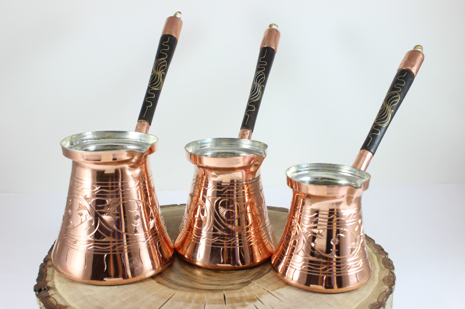 Handmade Turkish Copper Coffee Pot Chiselwork Cezve Jezve Jazzva Briki ...