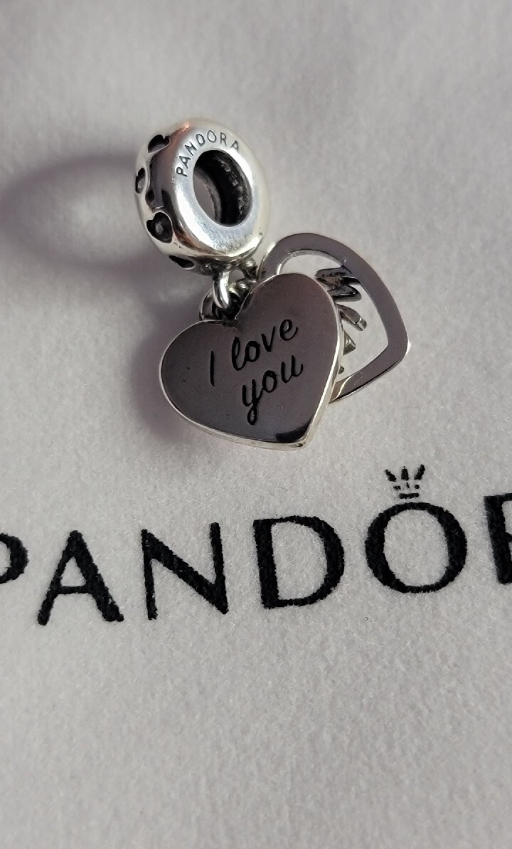 🔅 Pandora - Mom Script Heart Dangle Charm - 798887C01 | eBay