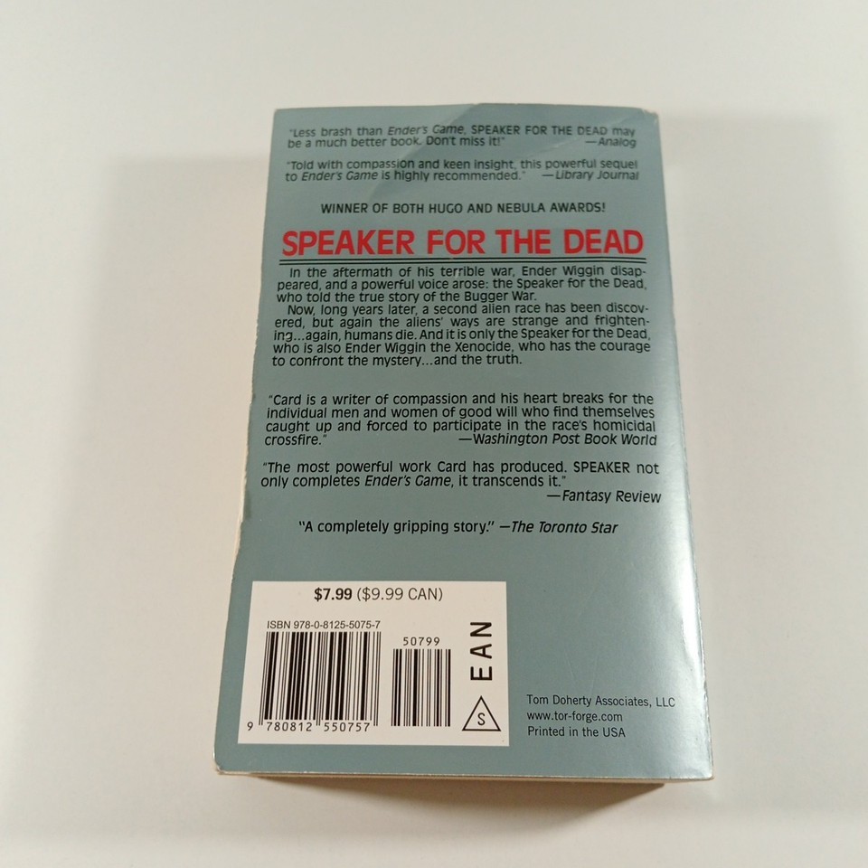 Speaker For The Dead by Orson Scott Card - Vintage Paperback Science ...