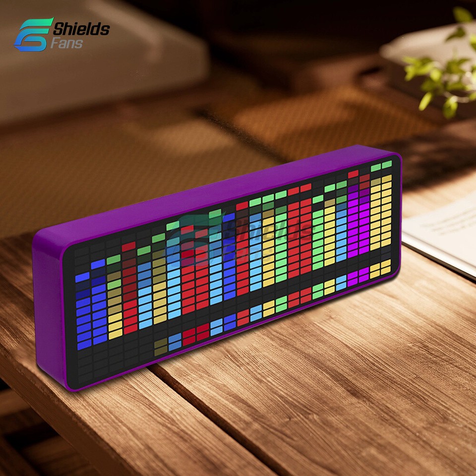 MIC+CABLE Sound Level Meter Clock LED Audio Display Music Spectrum ...