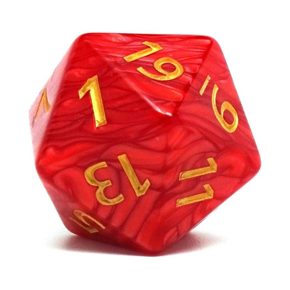 Easy Roller Dice Big D20 55mm Red Marbled d20 New | eBay