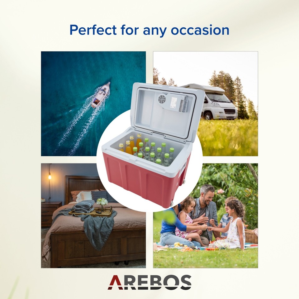 AREBOS cool box 40L car thermoelectric warming box 12V 230V ...