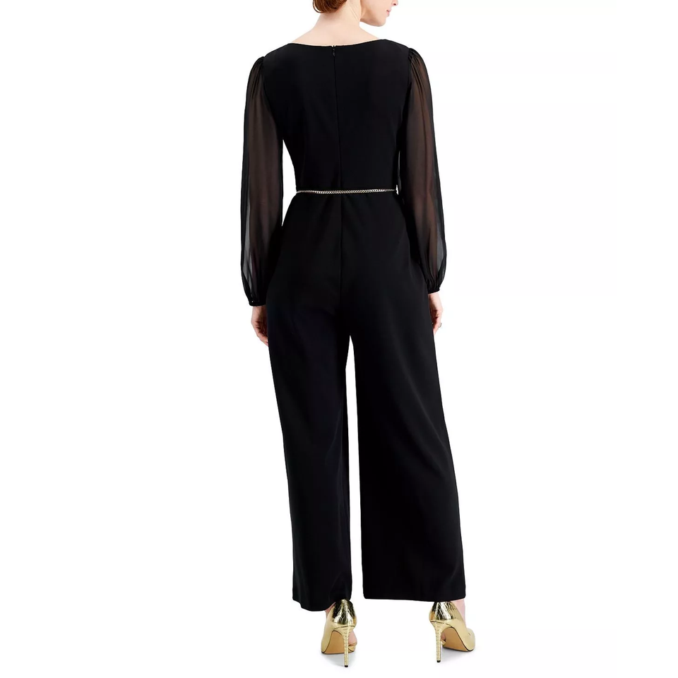 CONNECTED APPAREL Womens Scuba Sheer Boatneck Jumpsuit | 20W | eBay