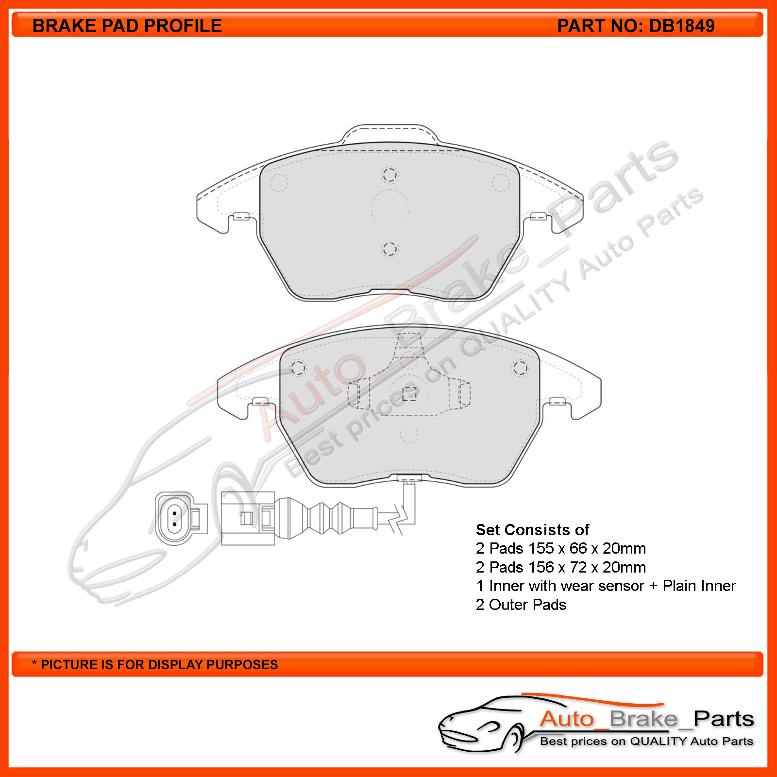 Protex Blue Front Brake Pads for OCTAVIA RS TDI 125 TDI 1Z Wagon ...