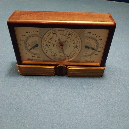 VINTAGE TAYLOR BAROMETER W/ GOLD BASE Temperature, Barometric Pressure ...