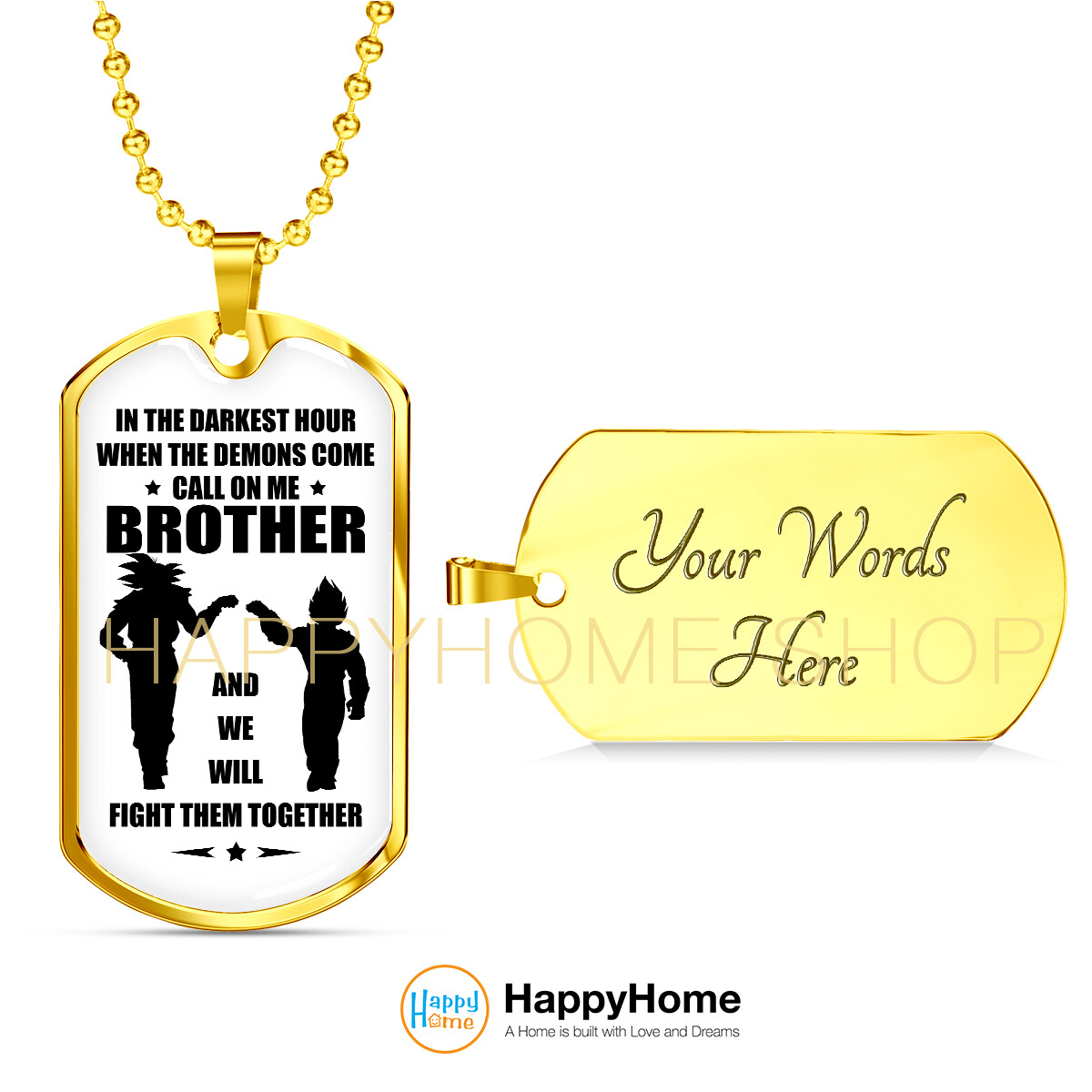 Dog Tag Gift for Brother my Brother Dog Tag Songoku & Vegeta Military ...