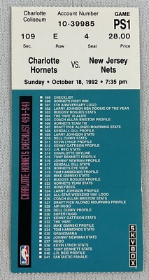 NBA 1992 10/18 New Jersey Nets at Charlotte Hornets Ticket Stub | eBay