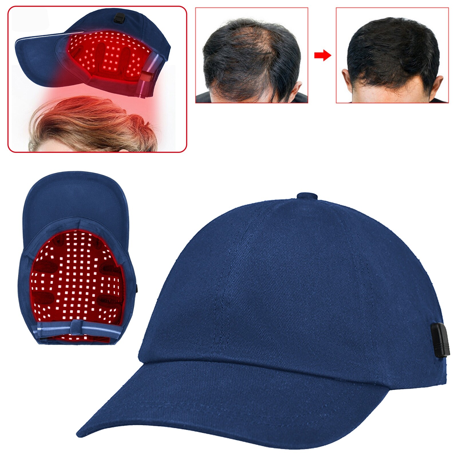 160Pcs LED 630nm 850nm 940nm Infrared Red Light Therapy Cap Hat for ...