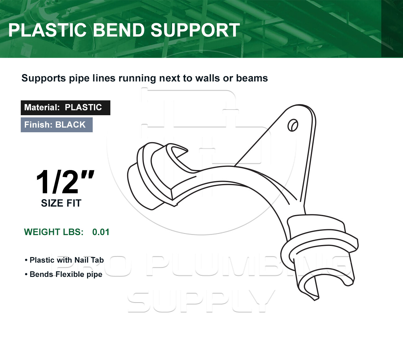 Polyethylene PEX Tubing 90 Degree Bend Support Wall Mount Pipe Hanger ...