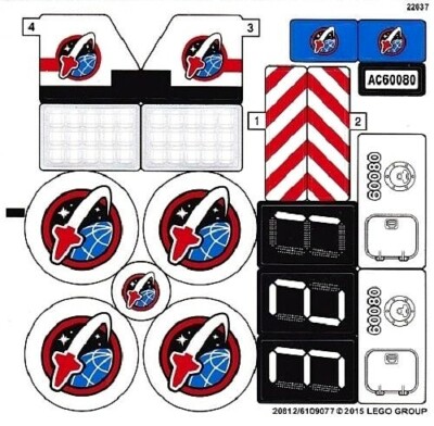 LEGO CITY SPACEPORT ~ Replacement STICKER SHEET for Retired Space Set ...