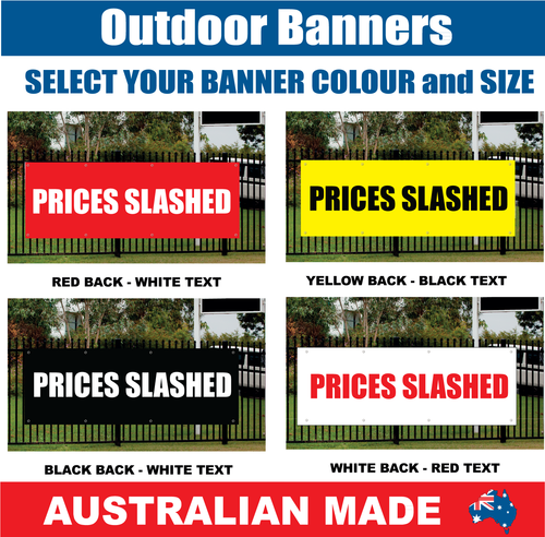 PRICES- SLASHED - VINYL BANNER SIGN - Australian Made | eBay Australia