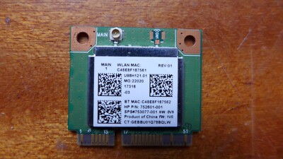 HP PAVILION 15-P 15P WIFI WLAN BLUETOOTH WIRELESS CARD 752601-001 ...