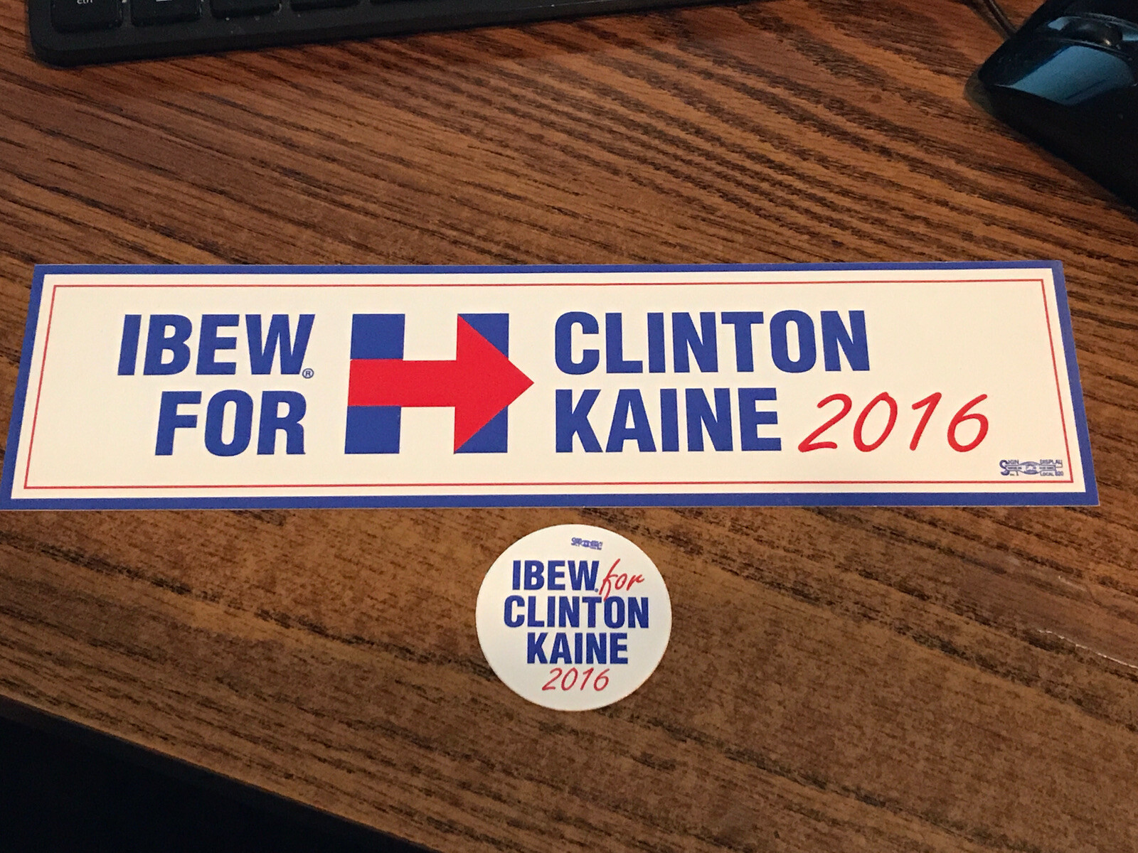 IBEW for Hillary Clinton Tim Kaine - 2016 Bumper Sticker and small ...