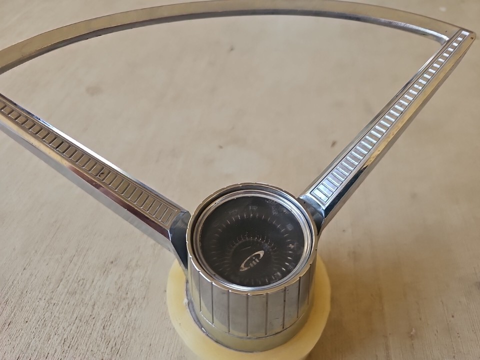1964 Chrysler Ney York Steering Wheel Center Horn Button Trim Ring OEM ...
