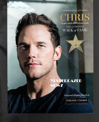 2017 Print ad for Congrats to Chris Pratt for star on Hollywood Walk of ...