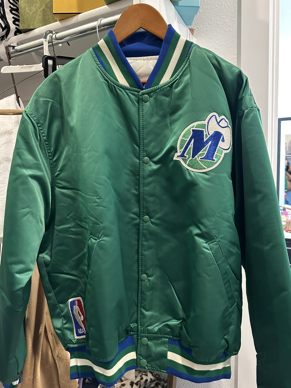 日本代購代標第一品牌【樂淘letao】－Vintage 80s Dallas Mavericks Starter Satin Bomber ...