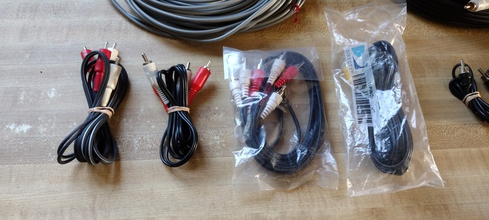 Audio Video Random Assorted Used Cable Lot TV VCR RCA Coaxial AV Lot ...
