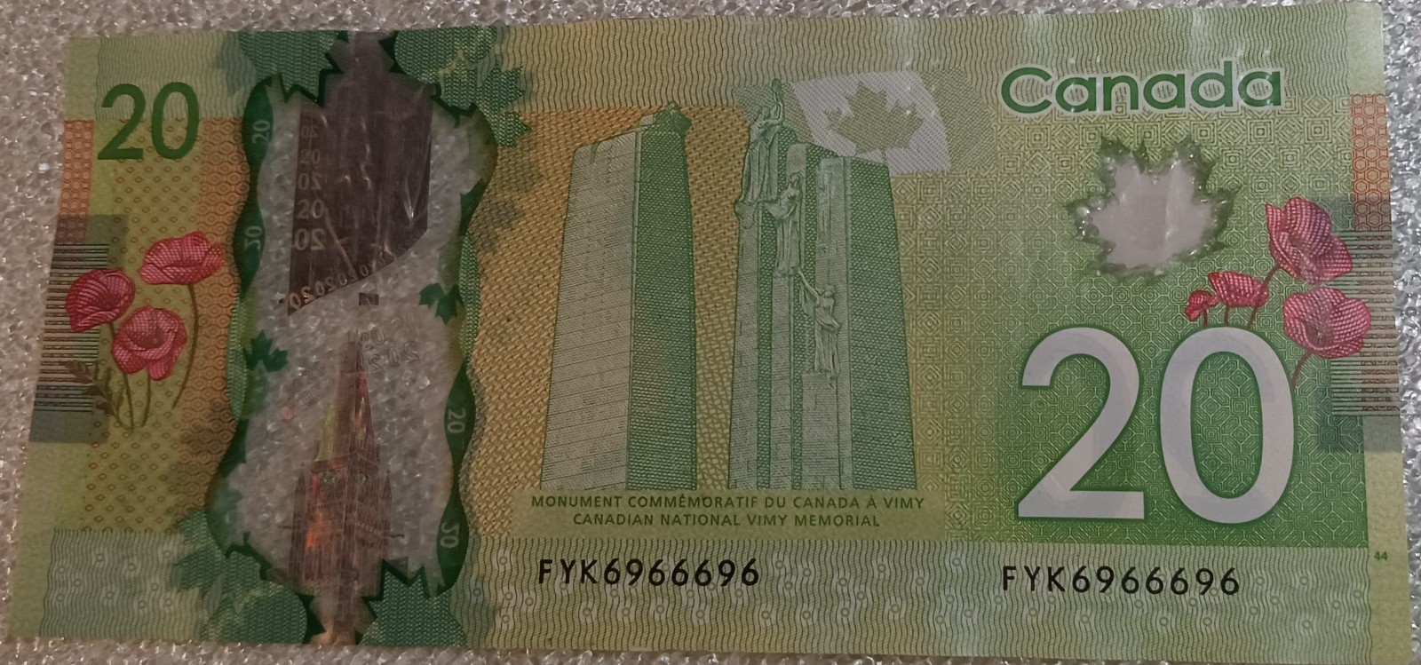 20$ bank note Bank of Canada 2012 2-digits radar rotator ...