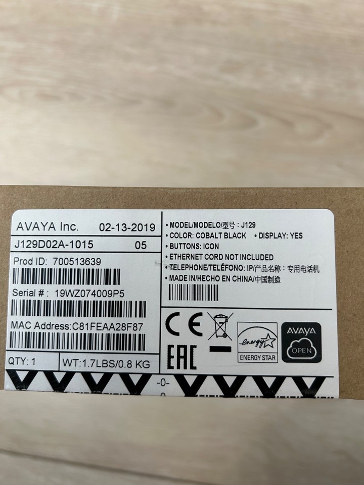 Avaya J129 IP Phone (700512396) Black - New in sealed box. | eBay