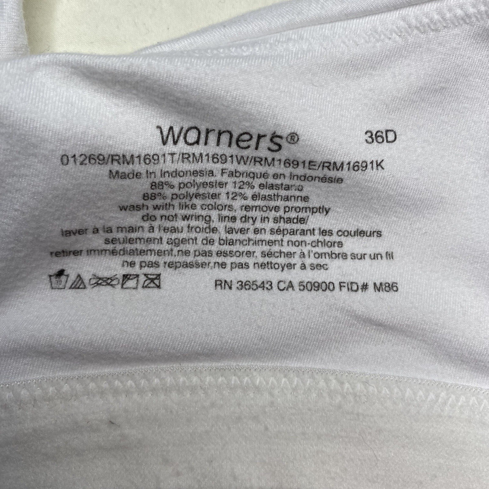 Warner's Cloud 9 Super Soft Wireless Lightly Lined Bra 01269 White Size ...