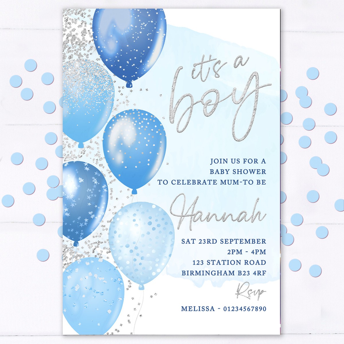Our Baby Boy Shower Invitations Editable Penguin Baby Shower