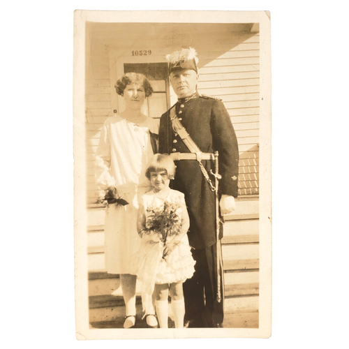 Fraternal Uniform & Flower Girls Snapshot 1920s Ceremonial Family Group ...