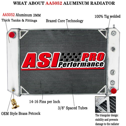 4 Row Aluminum Radiator for 91-02,94 Chevy Kodiak/GMC C7000 C6500 C60 ...