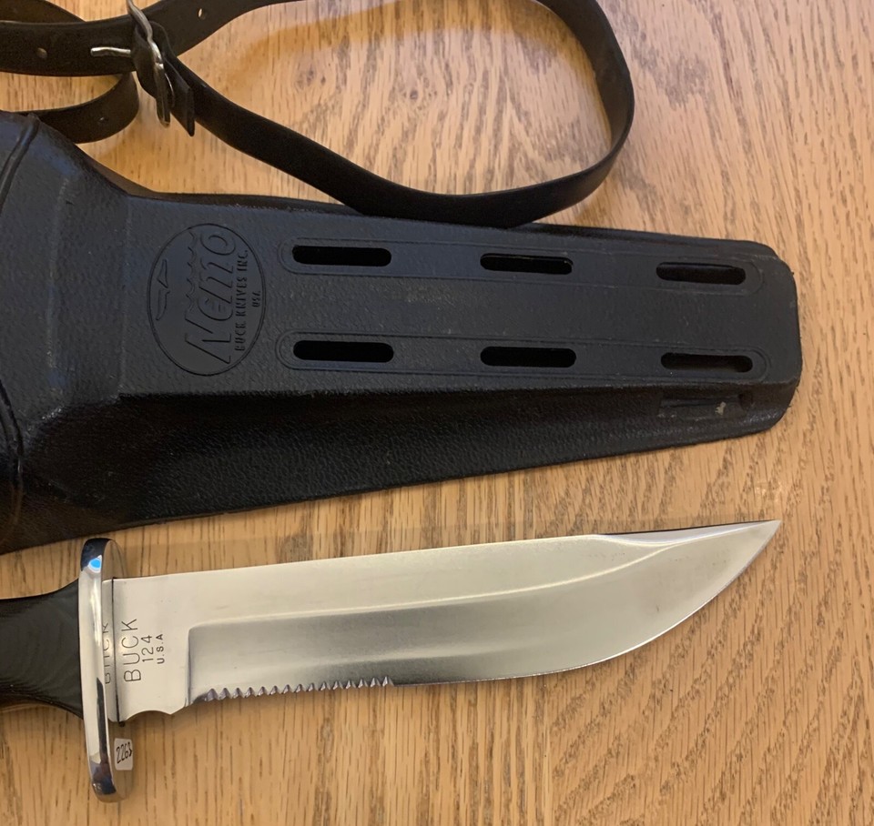 RARE VINTAGE BUCK NEMO 124 KNIFE W/ ORIGINAL SHEATH USED BRT3 | eBay