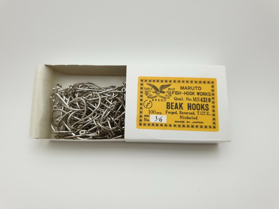 1pk Maruto TUTE MS4310 Nickel 100pcs Beak Fish Hooks Choose Size | eBay