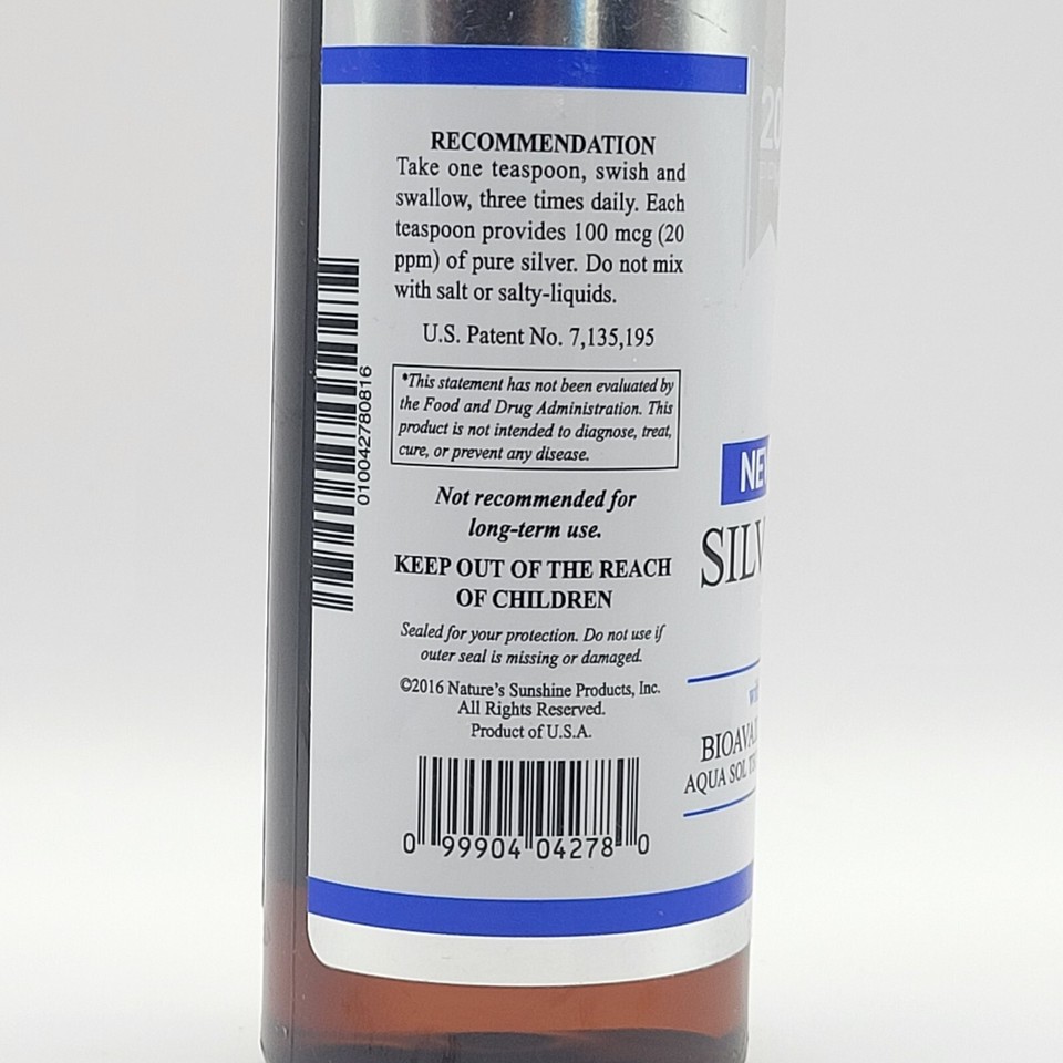 Nature's Sunshine SILVER SHIELD Broad Spectrum Immune Support Colloidal ...