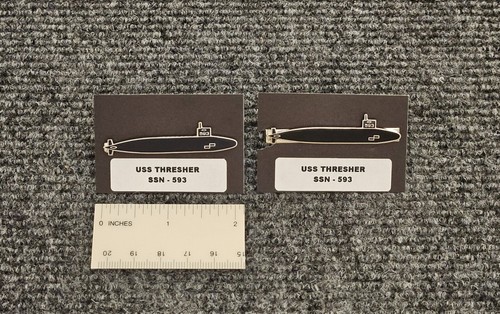 USS THRESHER SSN 593 Lapel Pin & Tie Bar - 2 ITEMS - Nuclear Submarine ...