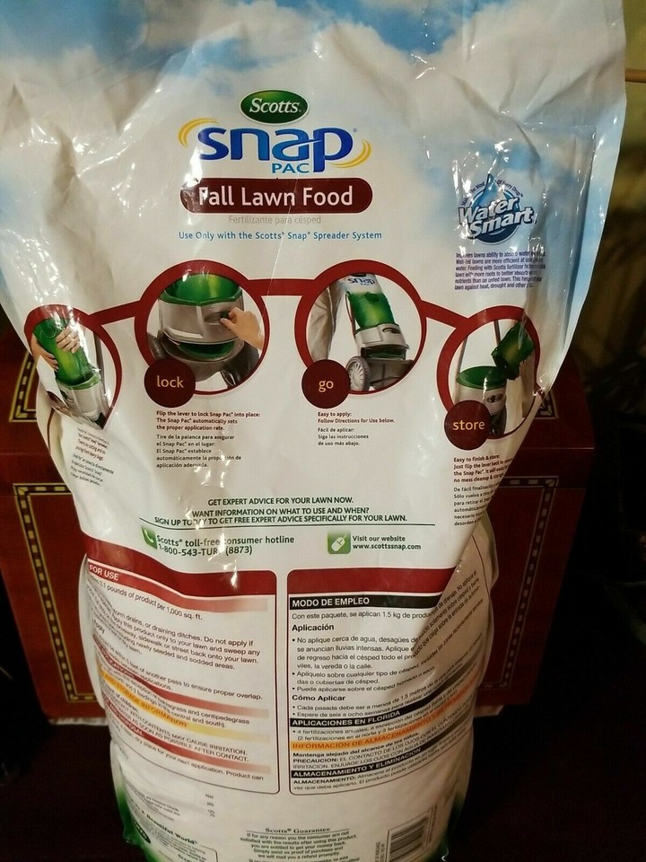 Scotts Snap Pac Fall Lawn Food, fertilizer 4,000 sq. ft.12.6 lbs pack ...