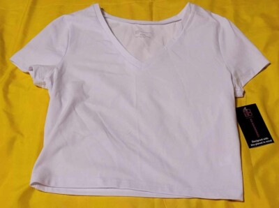 NWT Juniors size Medium (7-9) short-sleeved white Midriff Shirt/crop ...