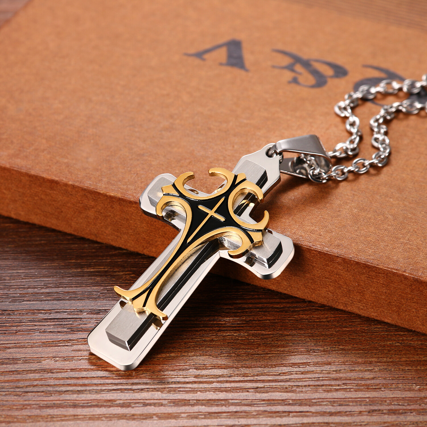 22" Stainless Steel Cross Pendant Chain Necklace For Men Women Prayer ...