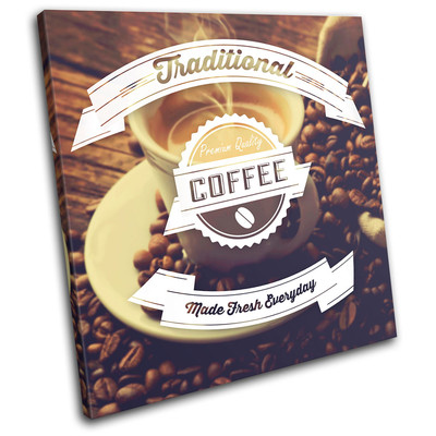 Coffee Typography Hobbies SINGLE CANVAS WALL ART Picture Print VA | eBay