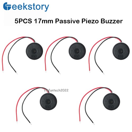5PCS 1710 Dia 17mm Passive Piezo Buzzer with Wire Alarm Piezoelectric ...