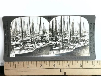 Sponge Fleet Nassau Bahamas Islands Stereoview Keystone View Co. 1900s ...