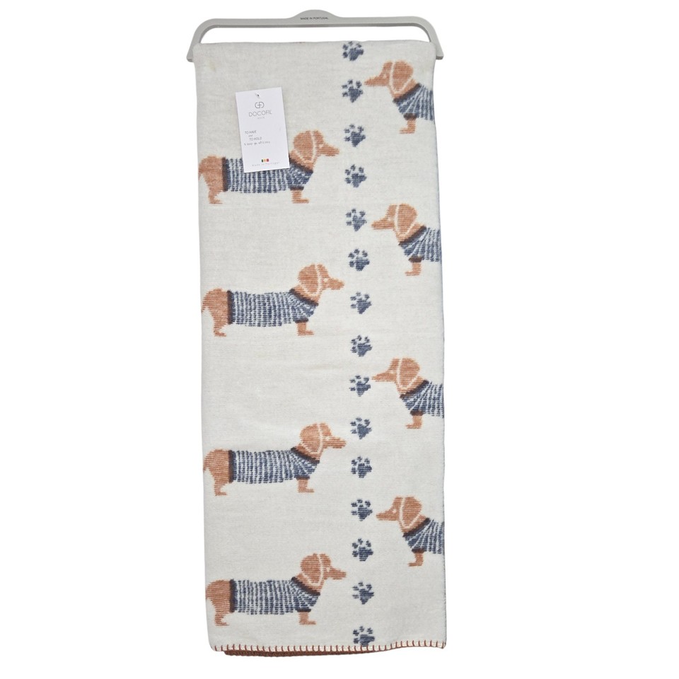 Docofil Ivory Brown Cozy Throw Blanket Dachshunds Print 51x67 Made in ...