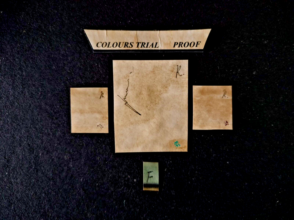 QV PENNY BLUE PROOF / DEEP GREEN FALSE PRINT TRIAL / GREAT BRITAIN - F ...