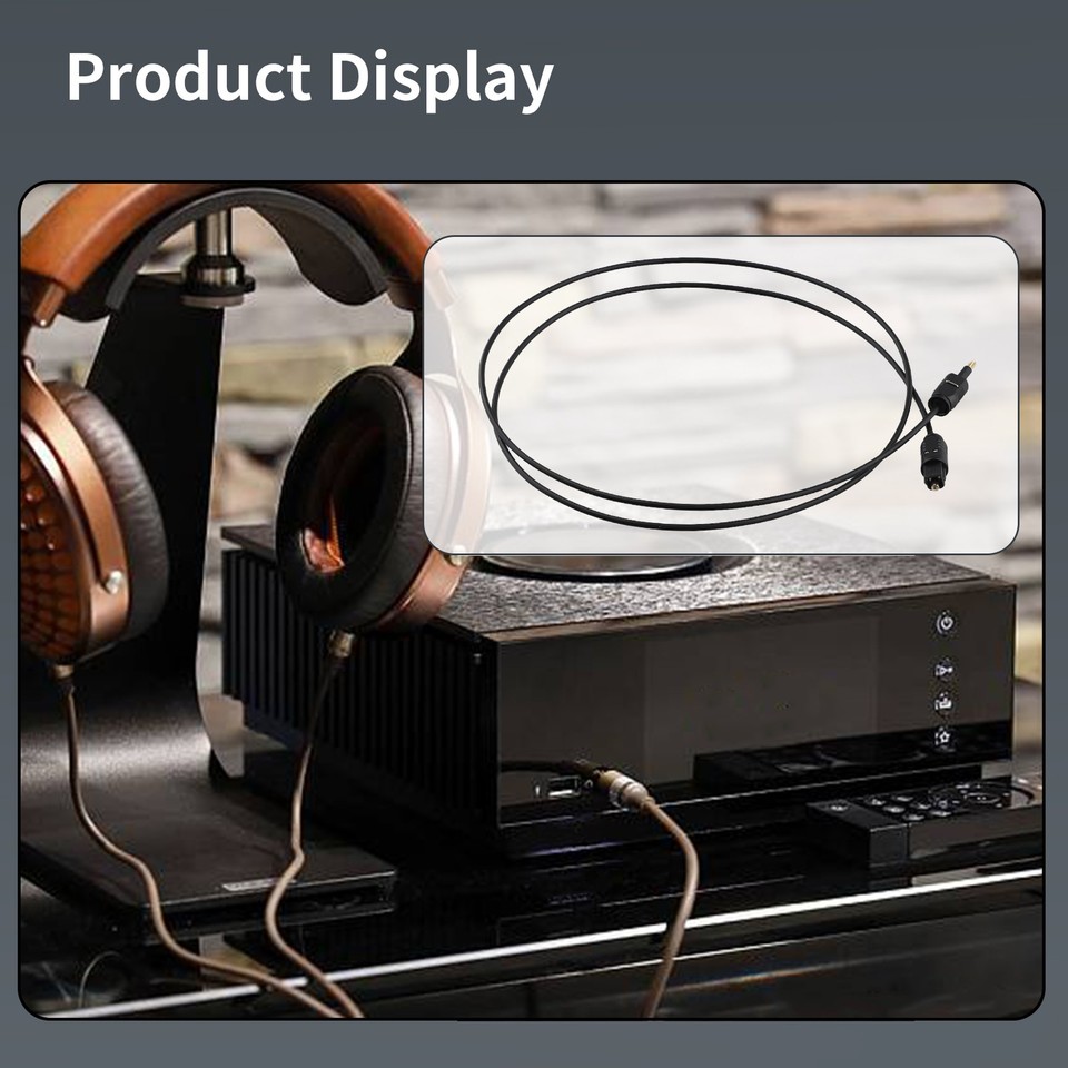 1m 3ft Toslink to Plug 3.5mm Digital Optical SPDIF Audio Cable Gold ...