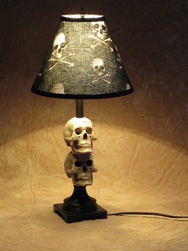 Mini Skull Desk Lamp bone shade Halloween Prop Skulls | eBay