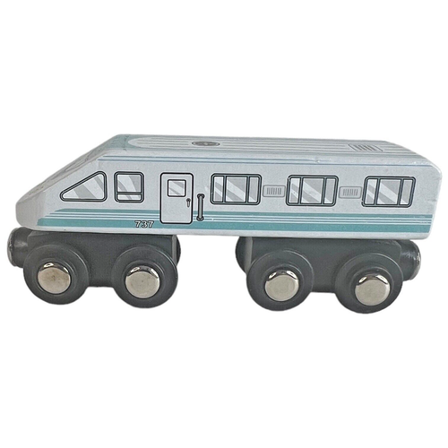 Maison Joseph Battat Express Line Wooden Magnetic Train Engine Toy Blue ...